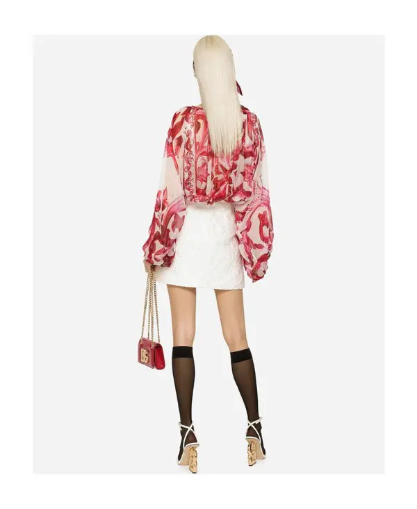 Dolce & Gabbana Majolica-printed Chiffon Blouse