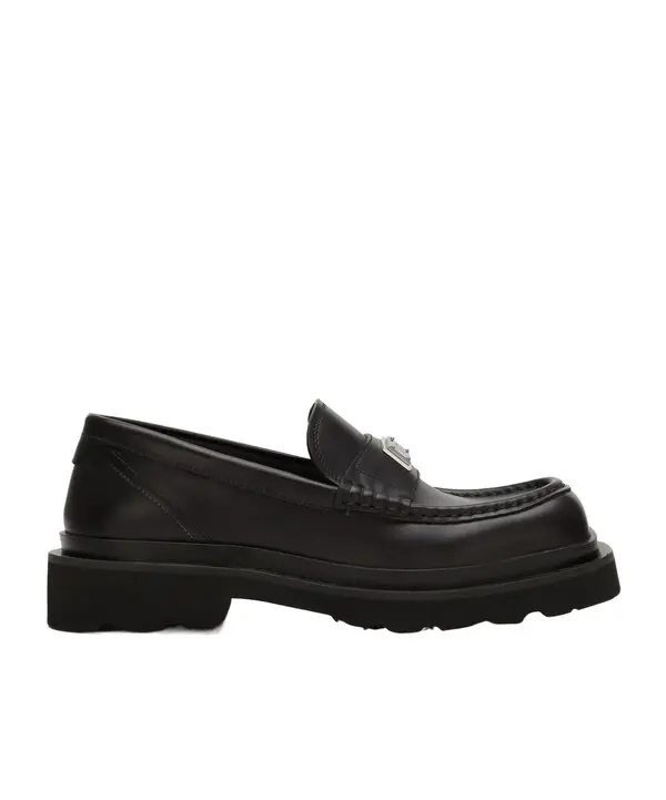 Dolce & Gabbana Logo Plaque Square-toe Loafers