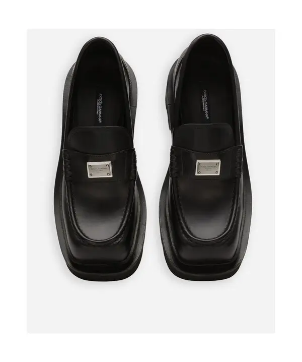 Dolce & Gabbana Logo Plaque Square-toe Loafers