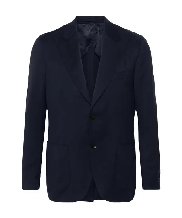 LARDINI Patch-pocket Twill Blazer - Black