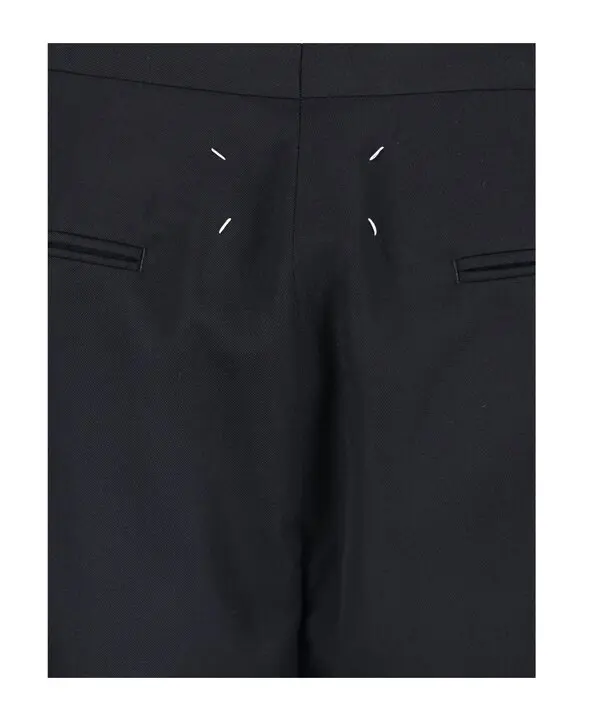 MAISON MARGIELA Pressed-seams Straight Leg Trousers - Black