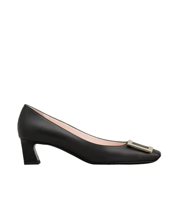ROGER VIVIER Square Toe Pumps With Metal Buckle Detail