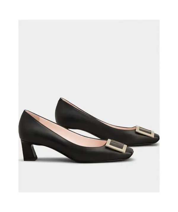 ROGER VIVIER Square Toe Pumps With Metal Buckle Detail