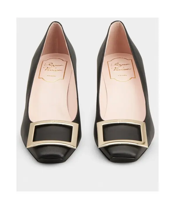 ROGER VIVIER Square Toe Pumps With Metal Buckle Detail