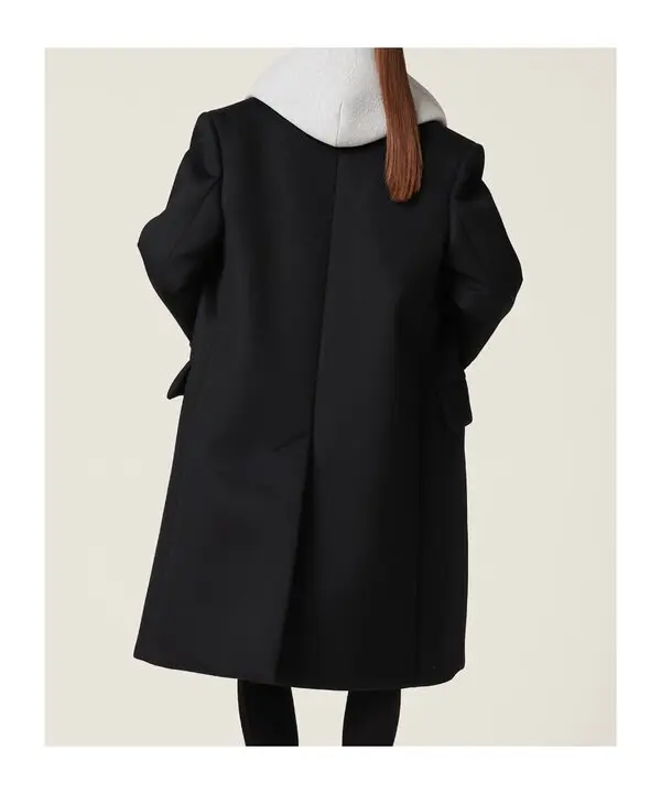 Miu Miu Single-breasted Velour Coat - Black