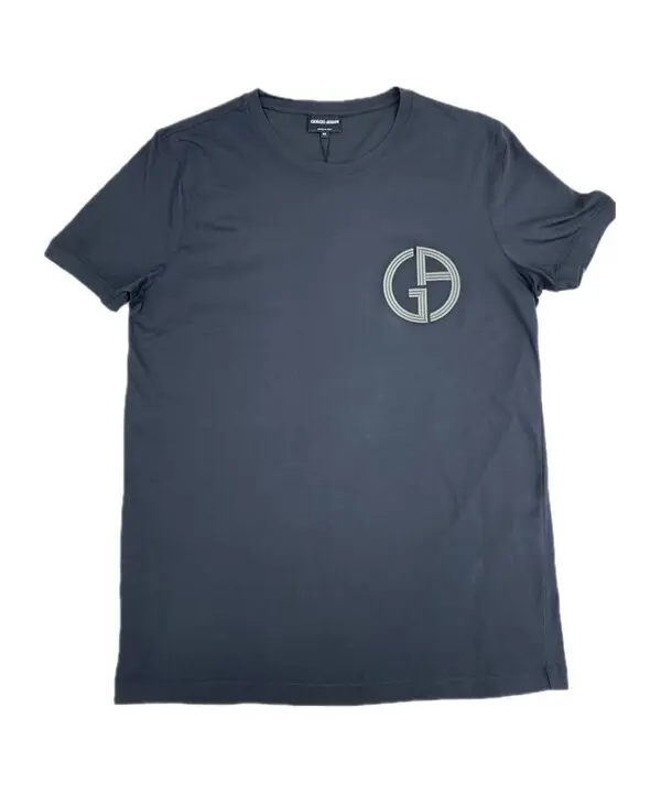 Giorgio Armani Round Neck Short Sleeve T-shirt - Blue