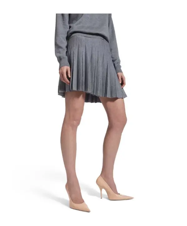 Balenciaga Pleated Skirt In Heather Grey