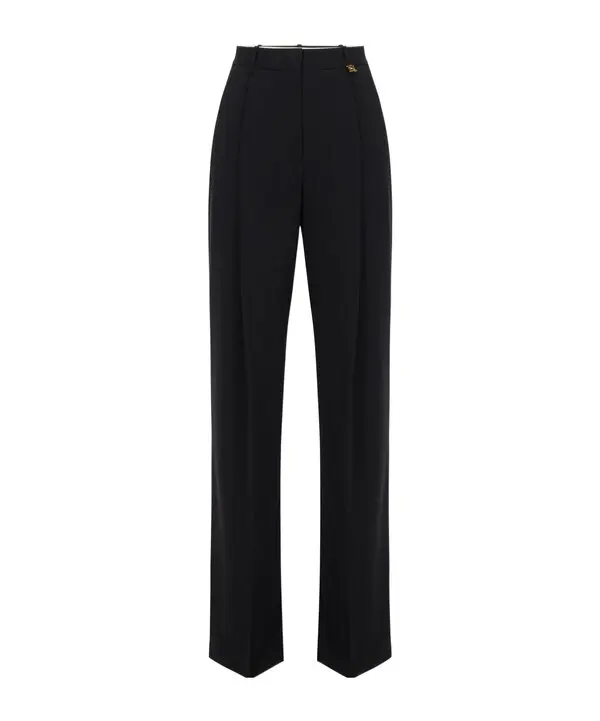 Elisabetta Franchi Pleated Trousers With Logo Detail