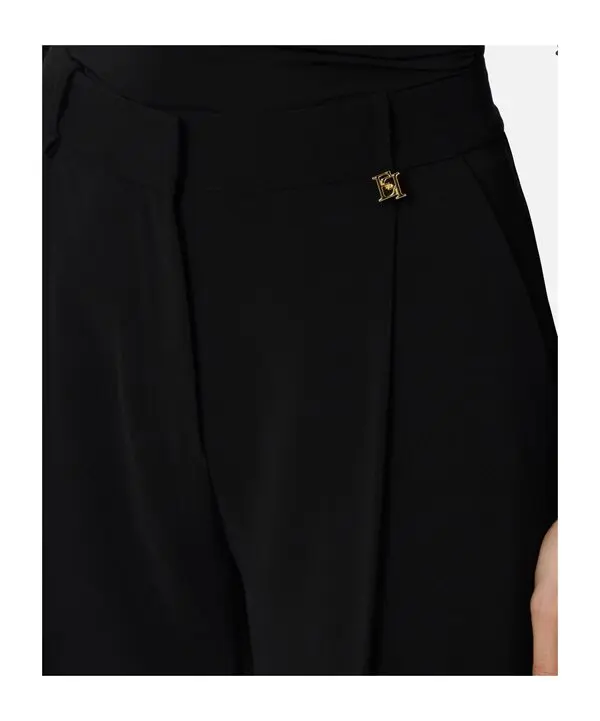 Elisabetta Franchi Pleated Trousers With Logo Detail
