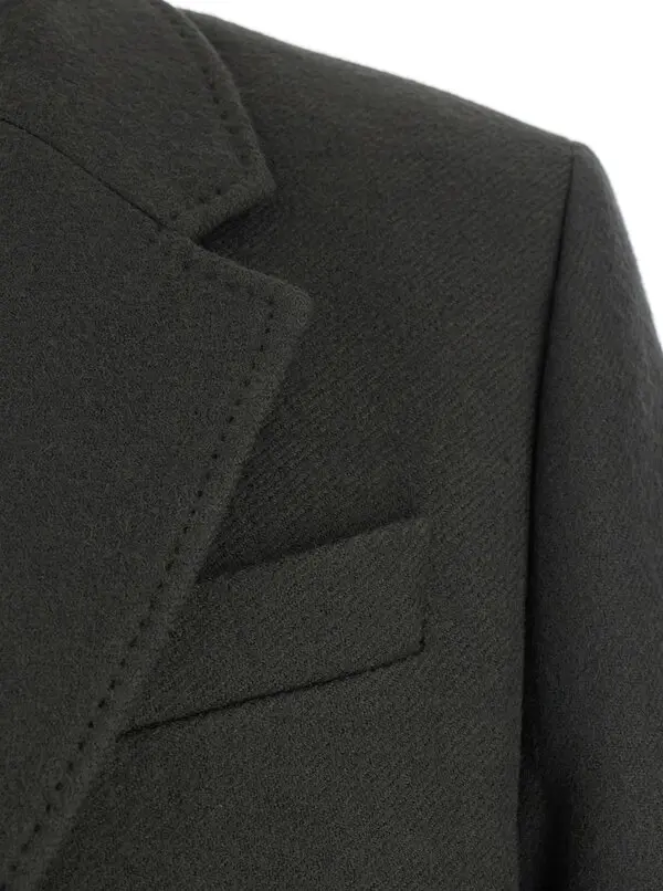 Ami Long-sleeved Lapel Coat - Black