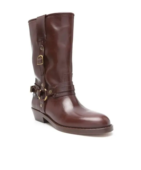 Isabel Marant Étoile Heiko Slip-on Boots With Studs And Buckles - Brown
