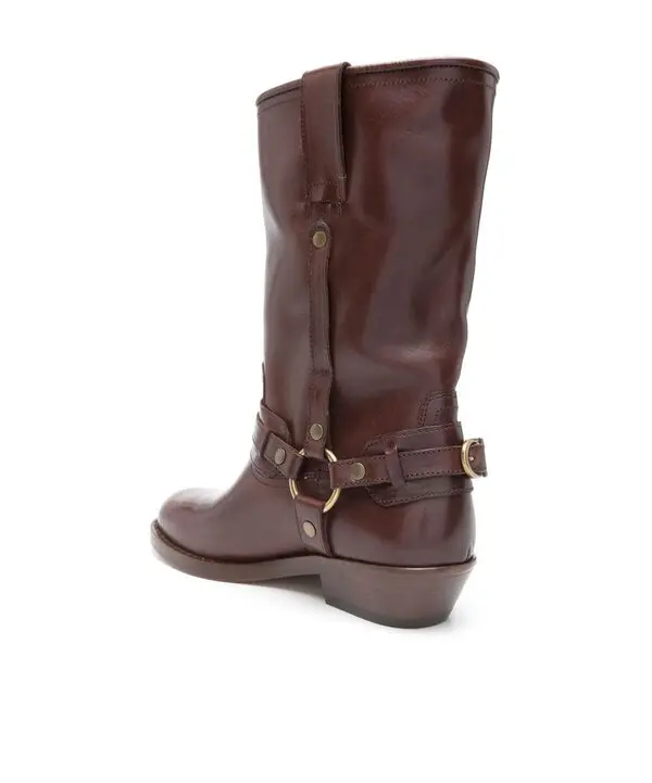 Isabel Marant Étoile Heiko Slip-on Boots With Studs And Buckles - Brown