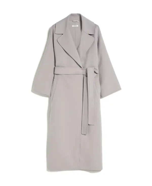 Max Mara Belted Virgin Wool Coat - Gray