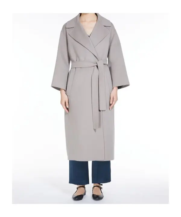 Max Mara Belted Virgin Wool Coat - Gray