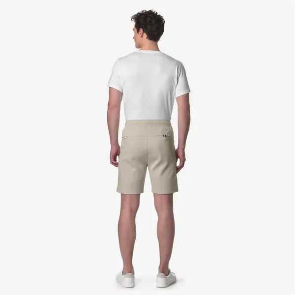K-WAY Cotton Walk Shorts With Drawstring Waist - Nude