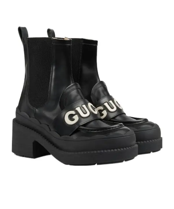 Gucci 60mm Logo-lettering Leather Boots