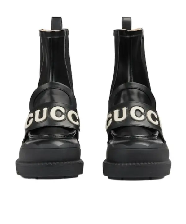 Gucci 60mm Logo-lettering Leather Boots