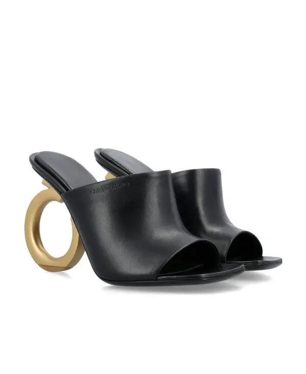FERRAGAMO Elina Sculpted Heeled Mules