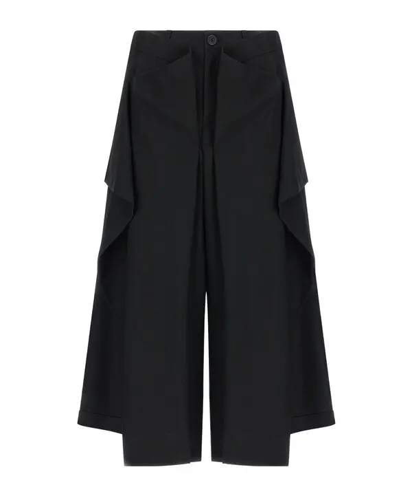 Issey Miyake Draped Wool Wide-leg Trousers
