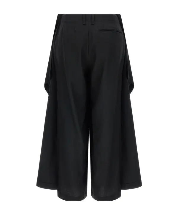 Issey Miyake Draped Wool Wide-leg Trousers