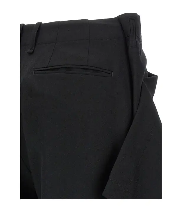 Issey Miyake Draped Wool Wide-leg Trousers