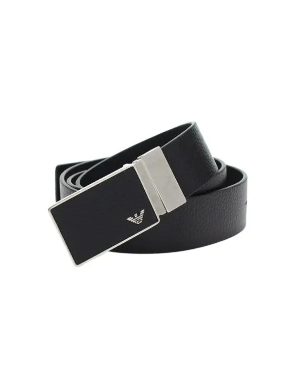 Emporio Armani Logo Buckle Belt - Black
