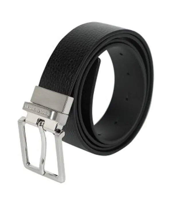 Emporio Armani Reversible Logo Buckle Belt - Black
