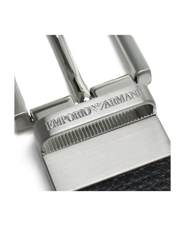 Emporio Armani Reversible Logo Buckle Belt - Black