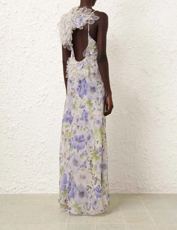Zimmermann Natura Feather-strap Slip Gown
