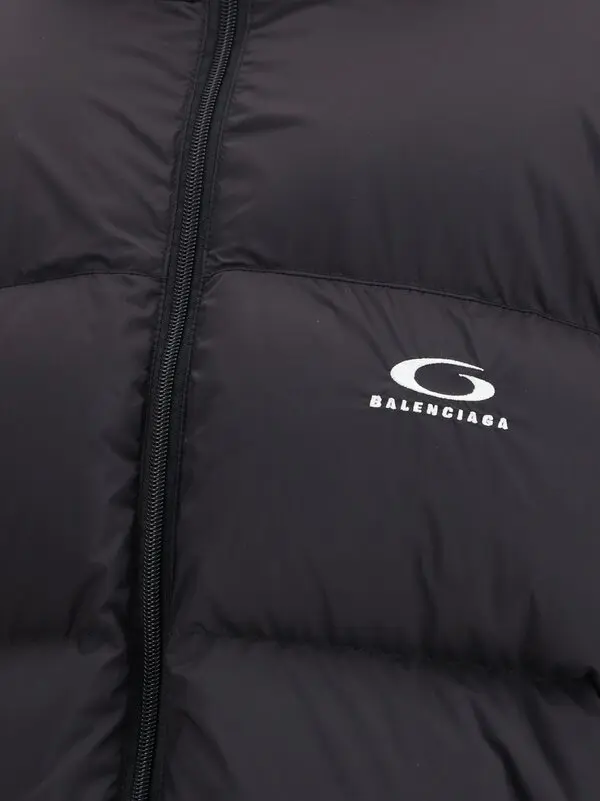 Balenciaga Lightweight Matte Nylon Puffer Jacket - Black