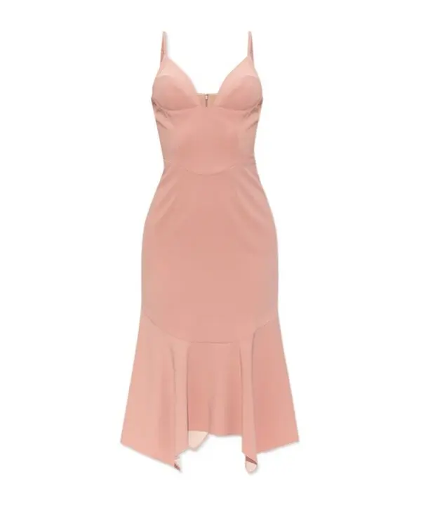 Dsquared2 Strappy Corset Midi Dress With Flared Hem