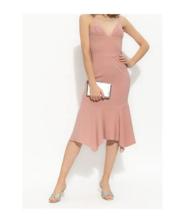 Dsquared2 Strappy Corset Midi Dress With Flared Hem