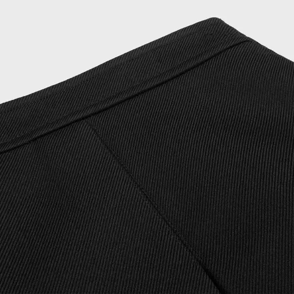 Celine Trapeze Mini Skirt In Double Faced Wool Twill