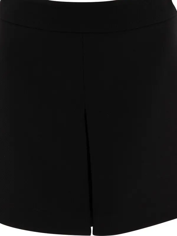 Celine Trapeze Mini Skirt In Double Faced Wool Twill