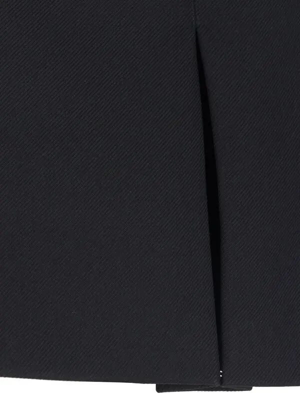 Celine Trapeze Mini Skirt In Double Faced Wool Twill