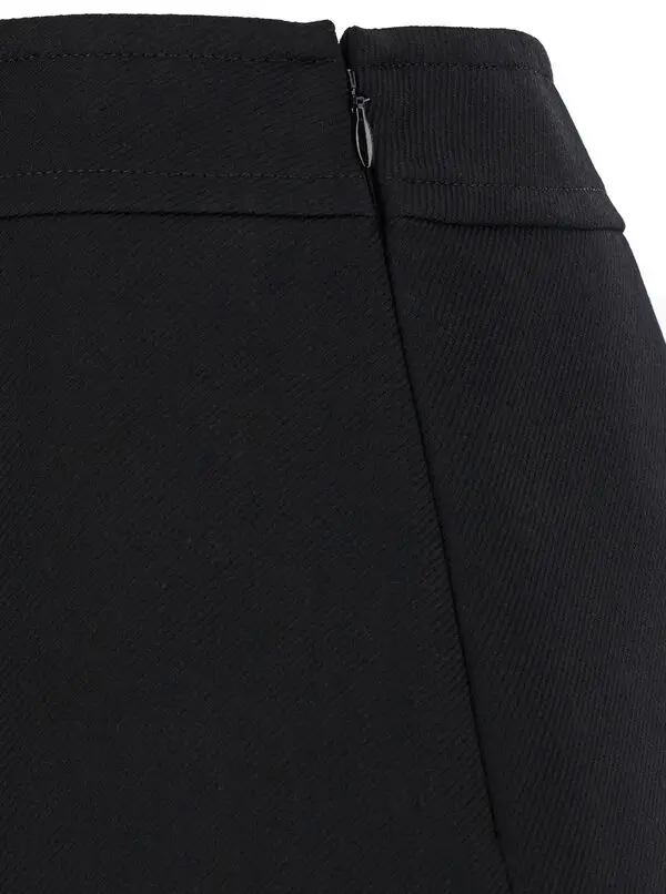 Celine Trapeze Mini Skirt In Double Faced Wool Twill