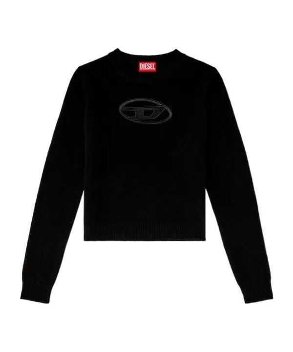 DIESEL® M-areesa Slim Jumper With Oval D Logo Detail - Black