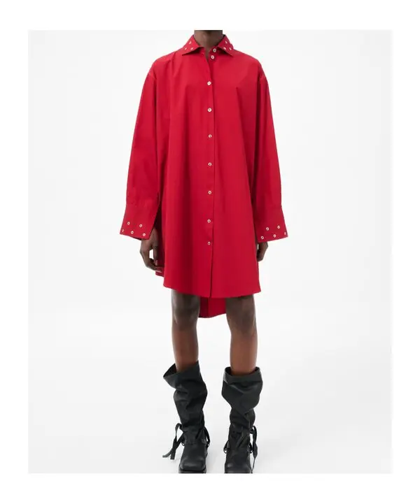 Our Legacy Frock Shirt Dress With Eyelet Details