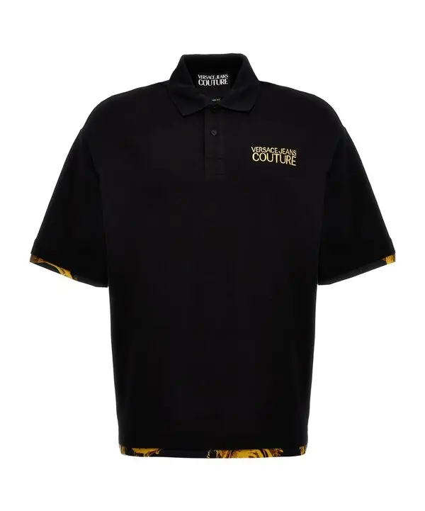 Versace Logo-embroidered Short-sleeved Polo Shirt