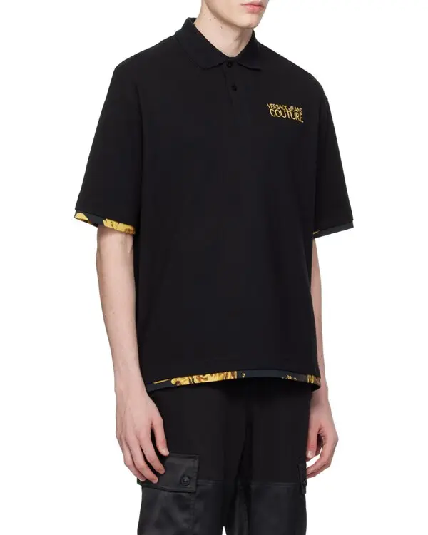 Versace Logo-embroidered Short-sleeved Polo Shirt