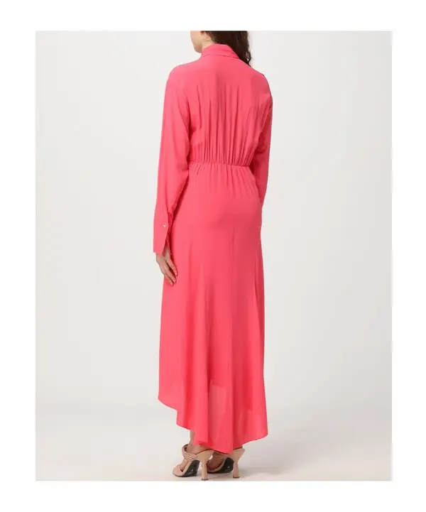 Patrizia Pepe Button Up Asymmetric Maxi Dress - Orange
