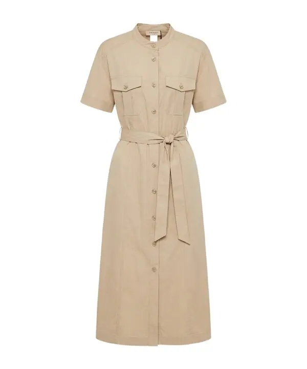 TWINSET Belted Button-down Midi Dress - Nude