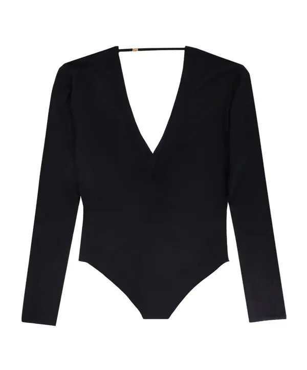 Saint Laurent V-neck Long-sleeved Top With Logo Buckle