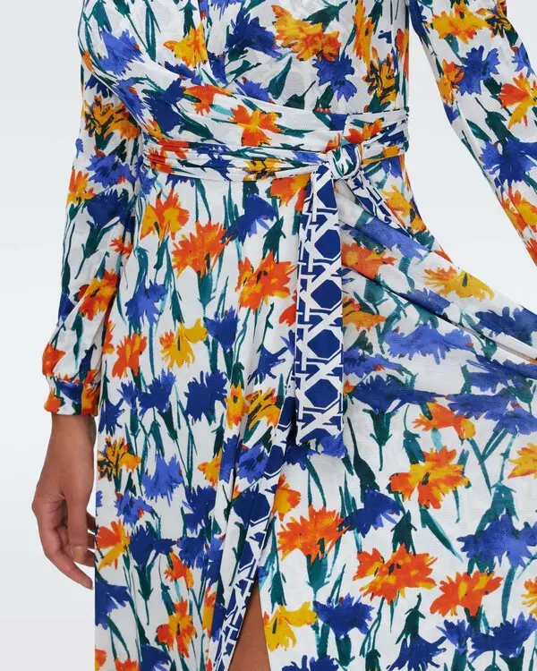 Diane Von Furstenberg Floral Print V-neck Wrap Dress