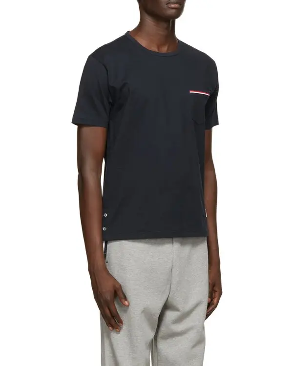 Thom Browne Jersey Pocket T-shirt - Navy Blue