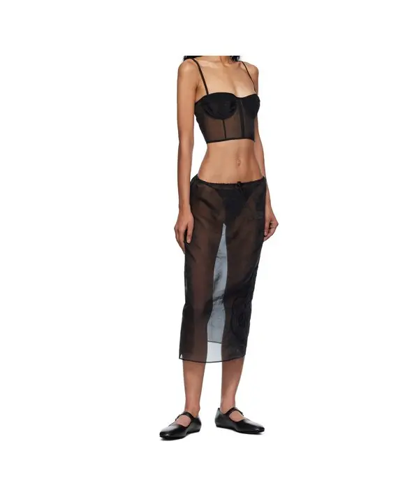Cecilie Bahnsen Sweetheart Neckline Ruched Cropped Top