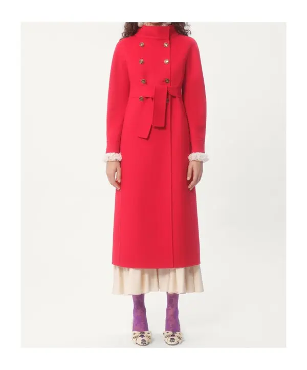 Valentino Garavani Double-breasted High Neck Coat With Vlogo Buttons - Paris