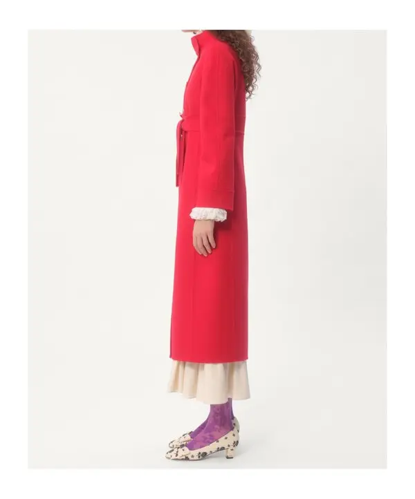 Valentino Garavani Double-breasted High Neck Coat With Vlogo Buttons - Paris