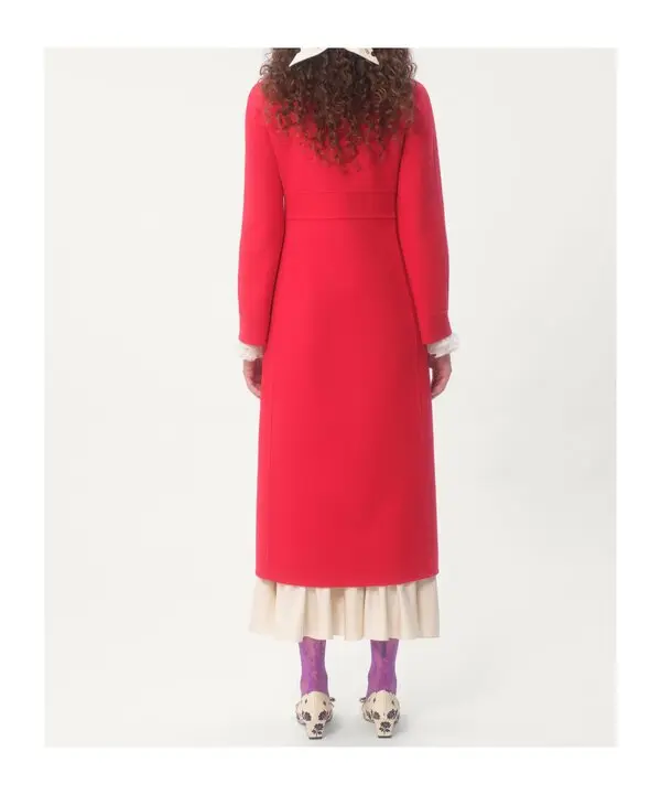 Valentino Garavani Double-breasted High Neck Coat With Vlogo Buttons - Paris