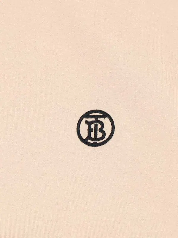 Burberry Logo Embroidered Crewneck T-shirt - Nude